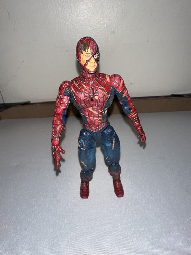 2002 Toybiz Spider-Man Movie 6” Battle Ravaged Tobey Maguire Figure ...