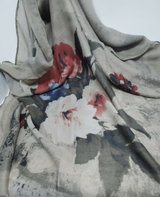 Bindya NY Womens Floral Scarf, Taupe | eBay