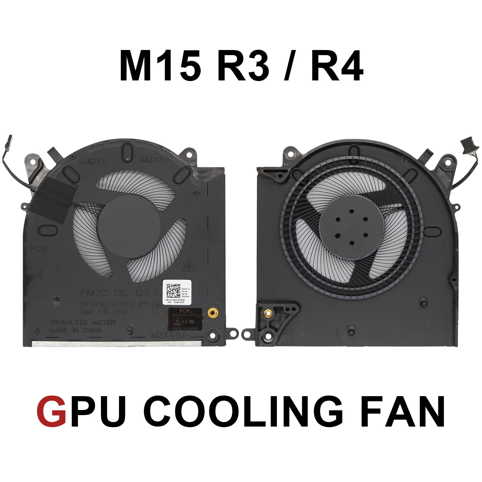1 Pair OEM CPU + GPU Cooling Fan For DELL Alienware M15 M17 R3 R4 R5 R6 ...