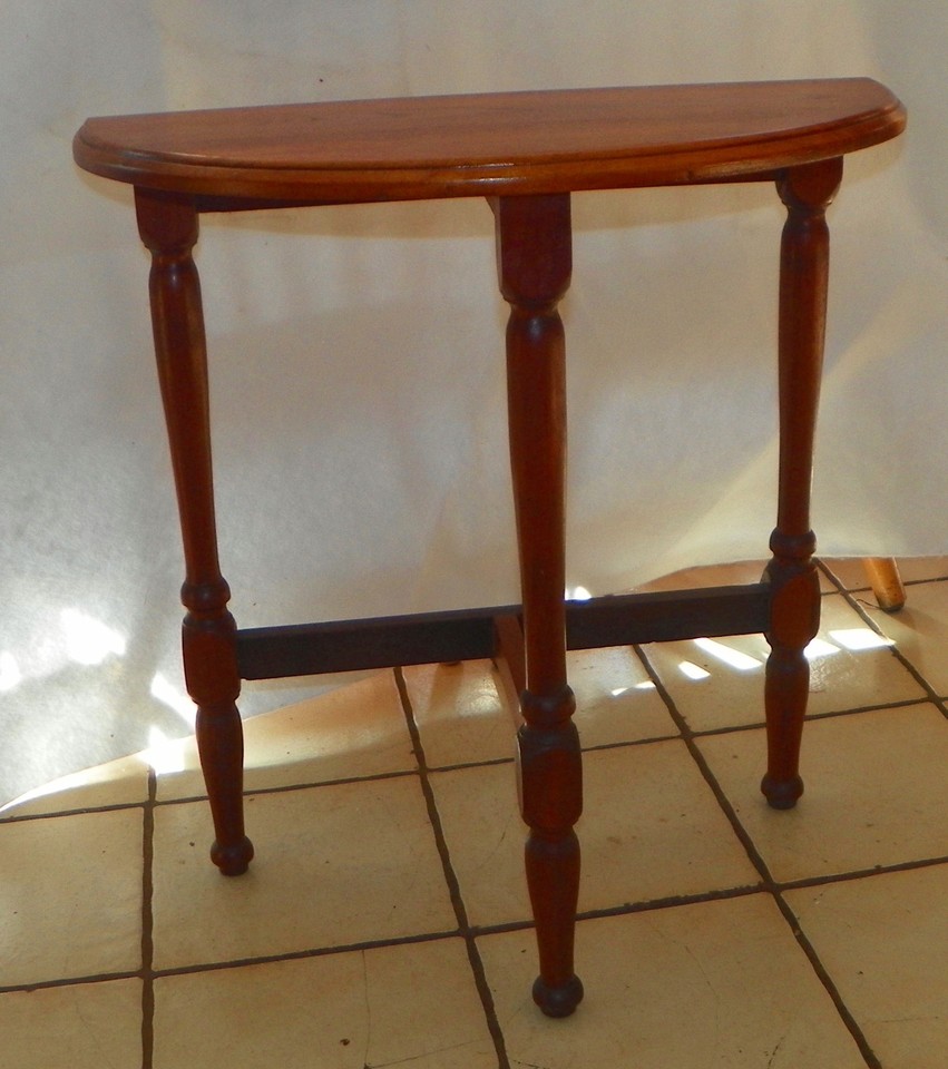 Solid Walnut Demilune Entry Table / Side Table (ENT29) | eBay