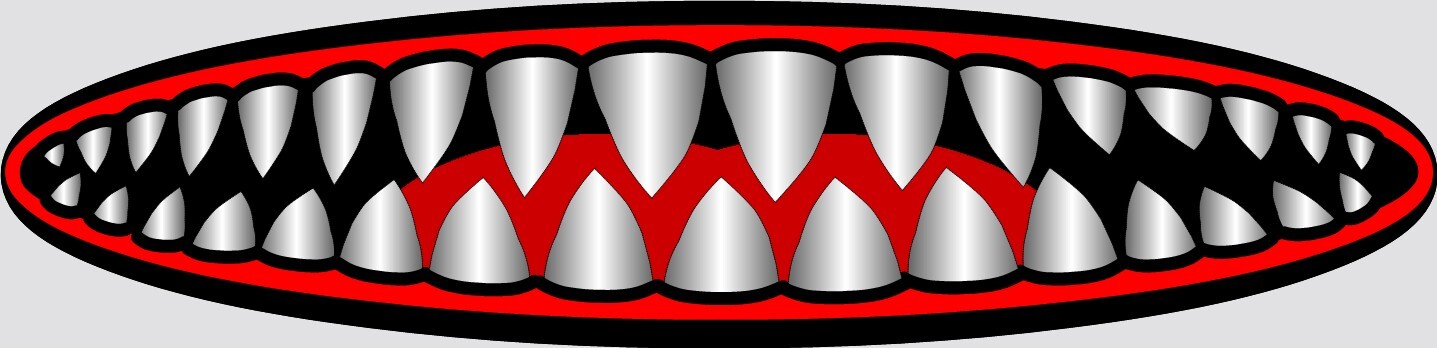Tesla Shark Mouth Sharp Teeth Custom Front Bumper Decal/Sticker | Red ...