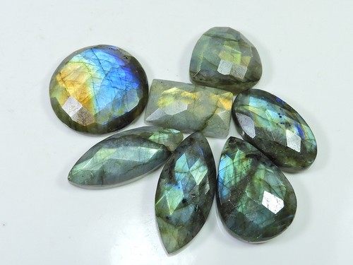 AAA Labradorite 24-28MM Mix Checker Cut Cabochon Gemstone 7Pcs Lot ...