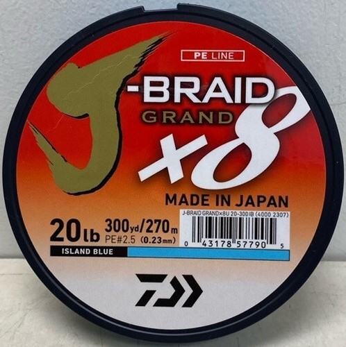 Daiwa J-Braid Fuller Spool Island Blue 8XMono Dia.=20lb 270m/300yd(0 ...