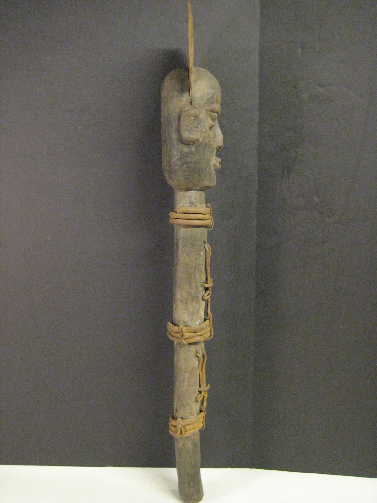 Ofo ritual staff, wood and iron statue, African, Nigeria, Igbo culture ...
