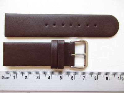 Chocolate brown 20 MM untapered unstitched leather watch band strap ...