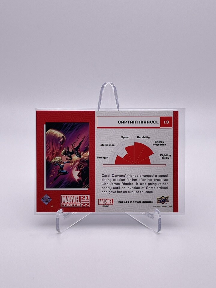 2021-22 UPPER DECK MARVEL ANNUAL CAPTAIN MARVEL BLUE FOIL PARALLEL #13 ...