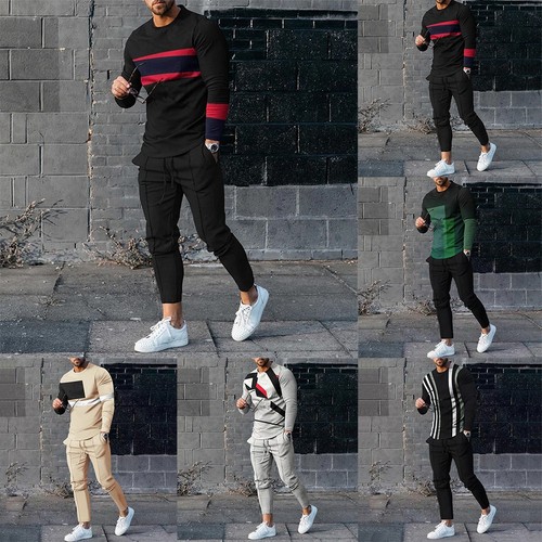 Sport Clothe Jogging Suits Tracksuits Polyester Print Regular Round Neck | eBay.de