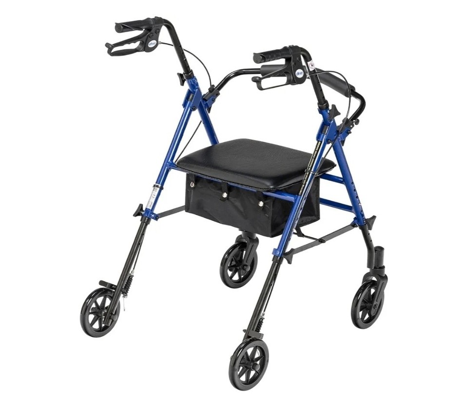 NEW Drive Medical 4-Wheel Rollator Walker w/ Seat, Adjustable Height | eBay