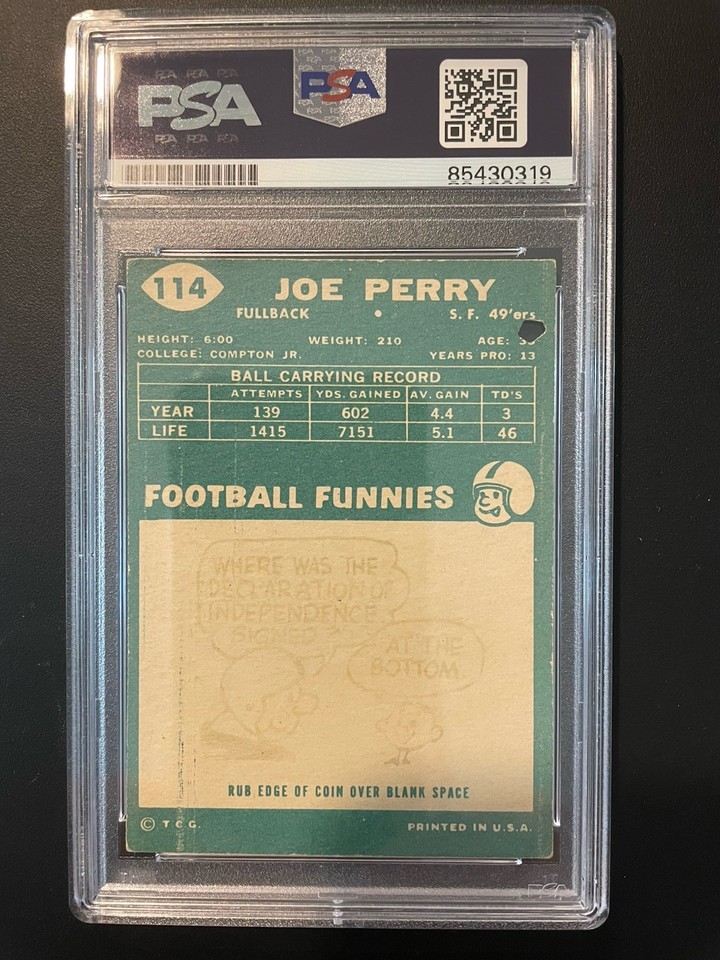 Joe Perry signed 1960 Topps Card Autograph Football Hall of Fame SF ...