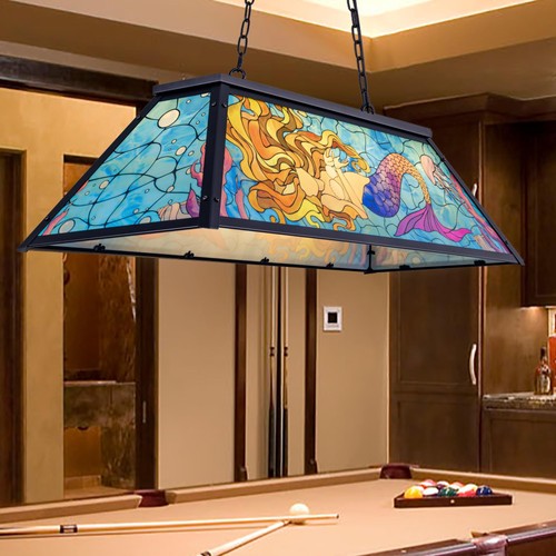 Tiffany Pool Table lamp Hanging, Billiards Lamp for Game Room, 4-Lights ...