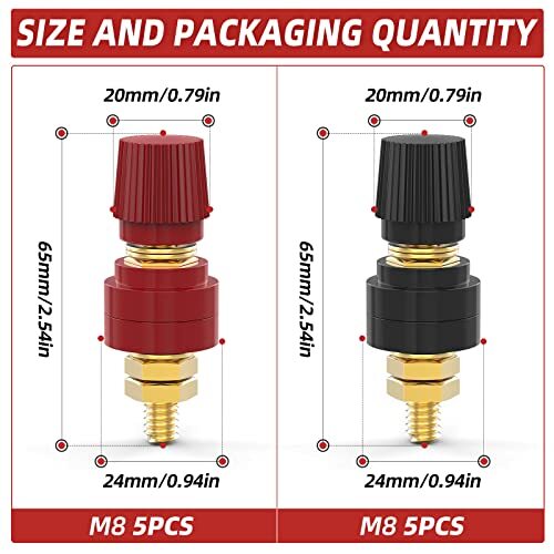 10pcs 5/16" Pure Brass Junction Post M8 Screw Voltage Regulator Power ...