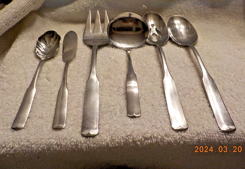 International Mark II COLONIAL SCROLL stainless set of 6 serving pieces ...
