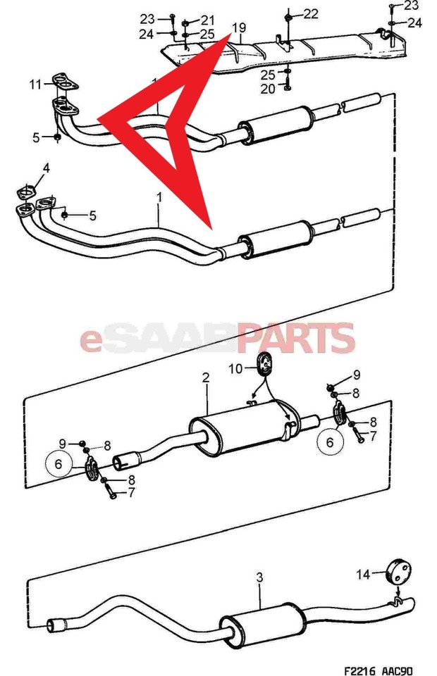 SAAB 900 classic b201 exhaust gasket to manifold for b201 injection ...