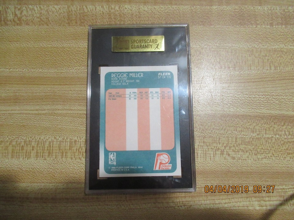 1988/89 fleer reggie miller rookie card sgc 8.5 | eBay