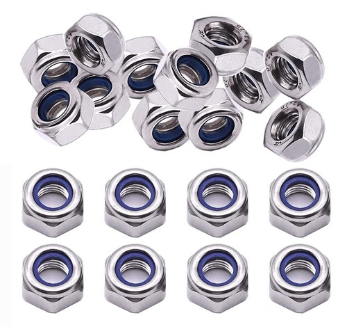 Lock Nuts M10 x 1.5mm (20Pcs) Metric Hex Locknut, 304 18-8 Stainless ...