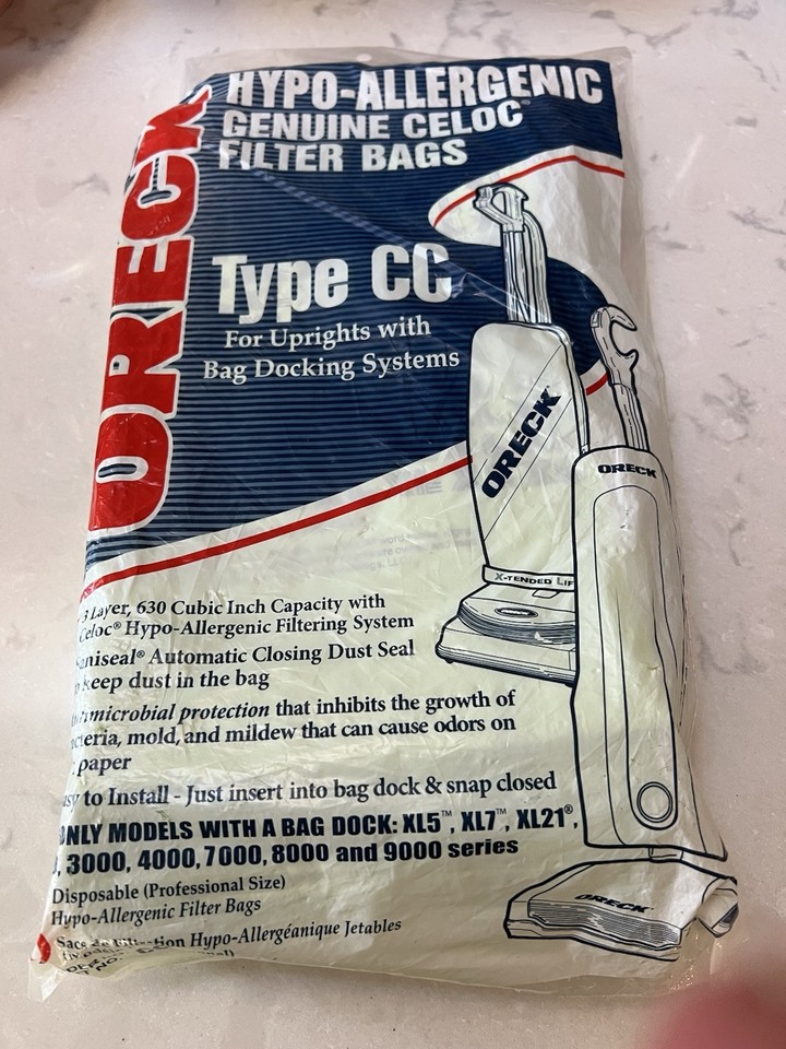 Oreck Type CC Hypo-Allergenic CELOC Vacuum Filter Bags CCPK8DW ...