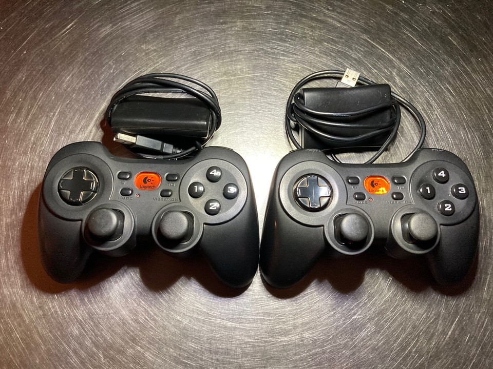 2x Logitech Cordless Rumblepad 2 Pc Controllers With 2 X Dongle ...