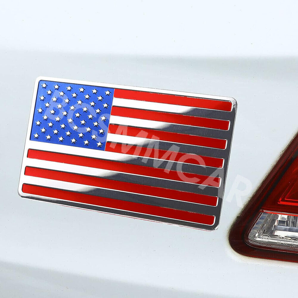 2Pcs Car Stickers USA American Flag Decal Truck Body Window 3D Metal ...