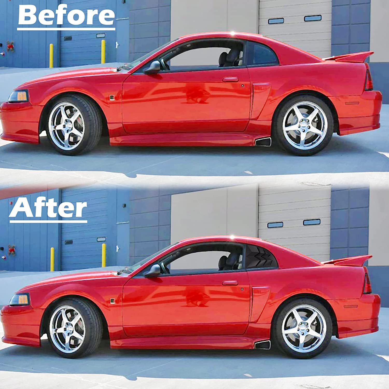 2pcs Side Window Scoop Louvers ABS Sun Shade Cover For 1999-2004 Ford ...