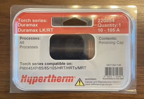 Genuine Hypertherm 220854 Retaining Cap 65A 105A Powermax 45XP 65 85 ...