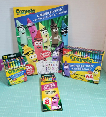 Crayola Limited Edition 8 Retired Colors Coloring Book, Pencils, 32pk ...