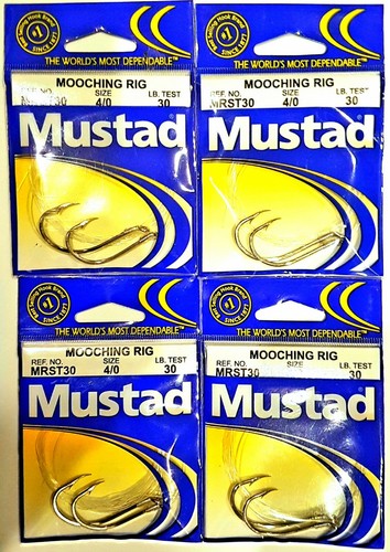 4x SIZE 4/0 MUSTAD MOOCHING RIGS + 5x LARGE EZY RIGS + 3x 120lb BB ...