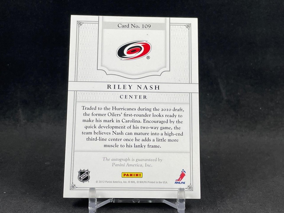 2011-12 PANINI DOMINION HOCKEY RILEY NASH #109 ROOKIE AUTO 003/199 ...