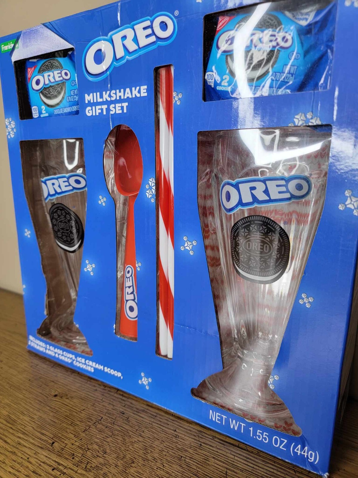 Oreo Milkshake Gift Set 2 Ceramic Cups Ice Cream Scoop Straws Desert ...