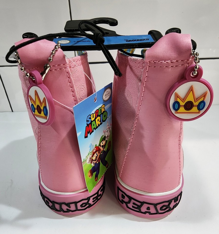 Princess Peach Super Mario Shoes Women Size 4 Hi Top GroundUp Nintendo ...