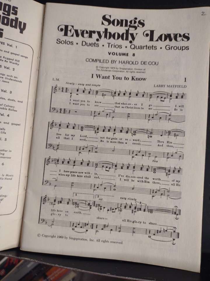 Lot of 8 Vintage Song Books Vocals Chorus Religious Gospel Hymnal ...