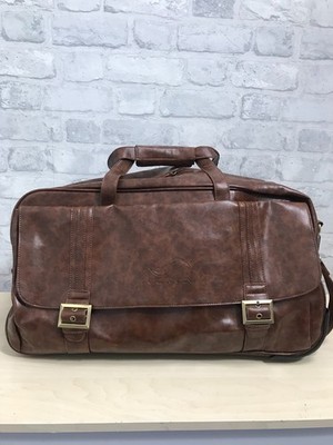 Ceci London Brown Faux Leather Duffle Bag Trolley Case (AL121K35) | eBay UK