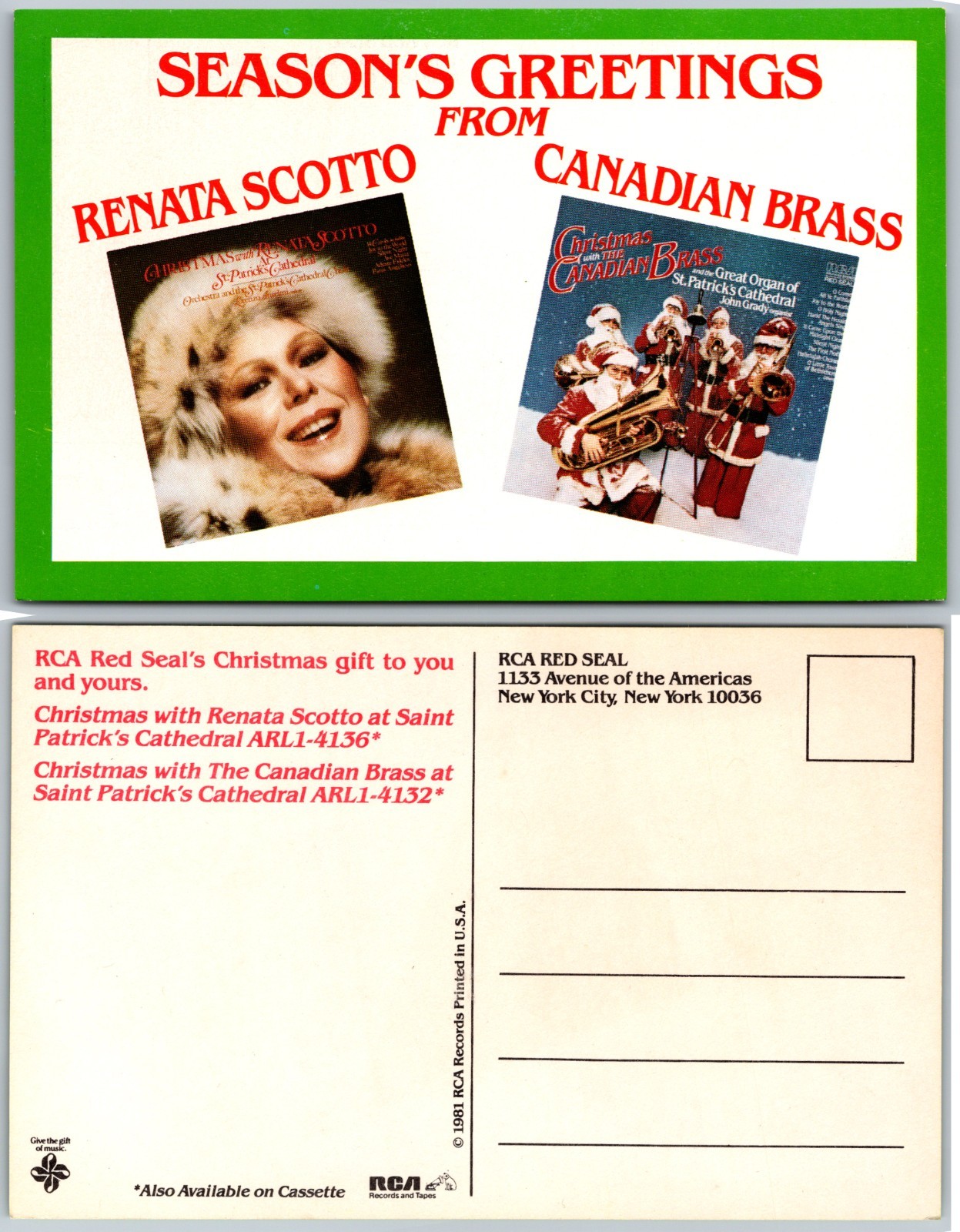 Renata Scotto Canadian Brass New York City NY Postcard | eBay