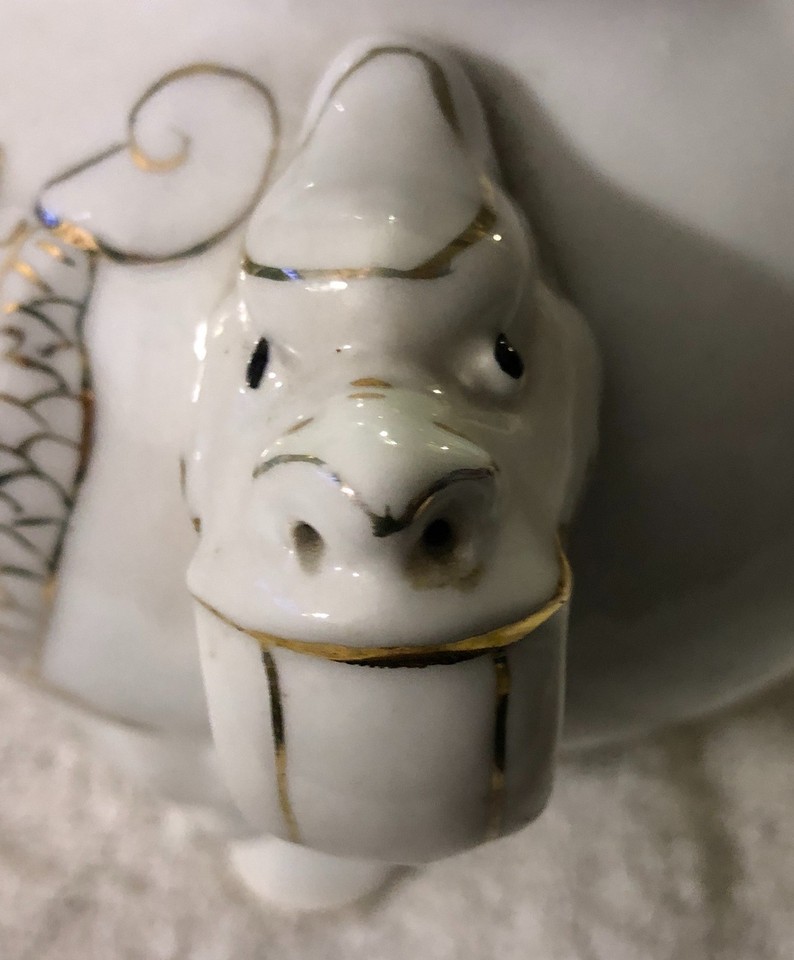 Vintage DRAGON GARGOYLE Tea / Ginger Jar Nice Porcelain Jar 8" Tall ...