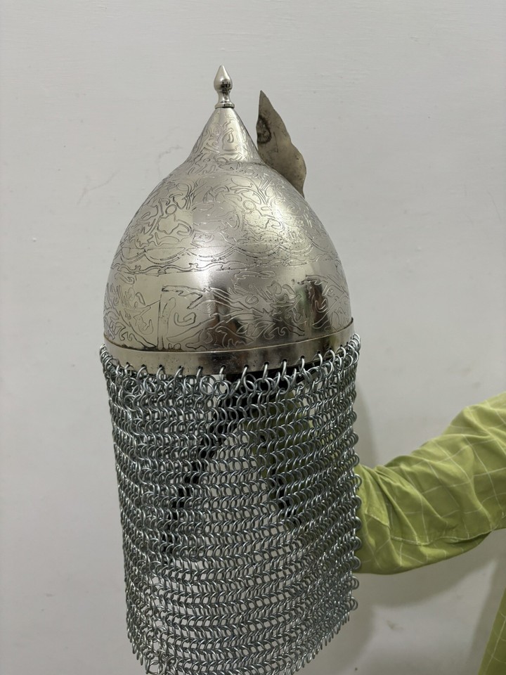 Historic Sultan Saladin's Islamic helmet Etched Armor Helmet with ...