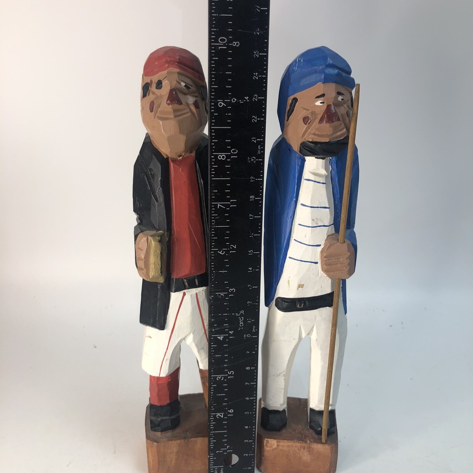 Vintage Hand Carved Wooden Peg Leg Sailor & Fisherman Figures Seaman ...