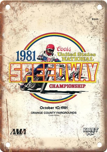 1981 United States National Speedway Reproduction Metal Sign A1091 | eBay