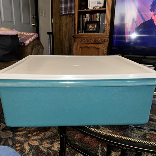 Tupperware Vintage #1650 X-Large Storage Tote 18x15x6 w/Lid Forest ...