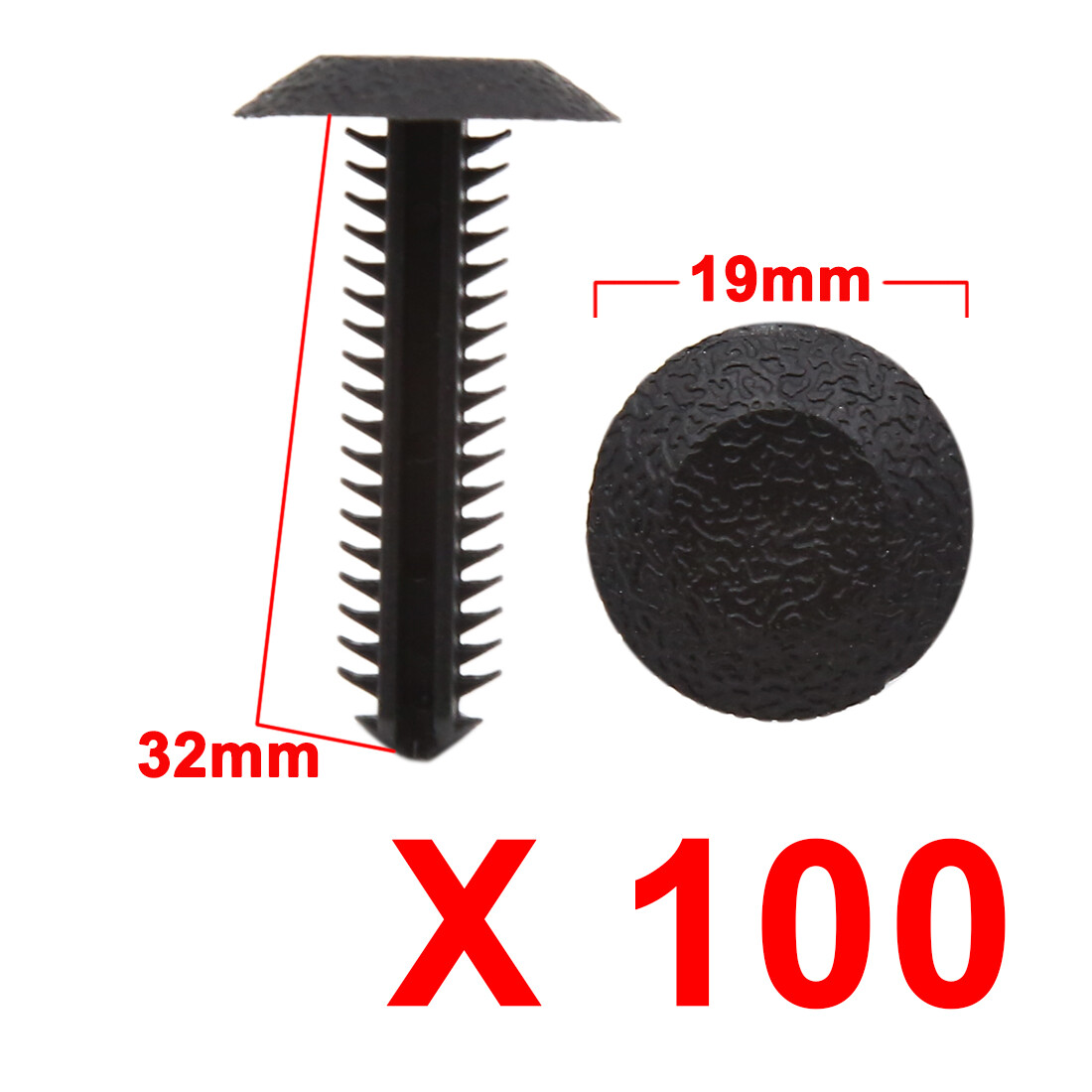100 Pcs Black Door ard Trim Plastic Retainer Car Nail Clips 8mm x 7mm ...