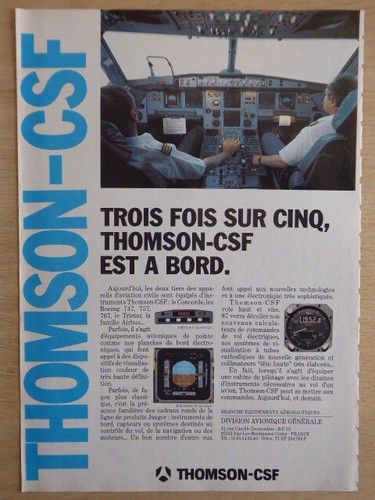 6/1987 PUB THOMSON-CSF ORIGINAL AVIONICS EQUIPMENT FRENCH AD | eBay