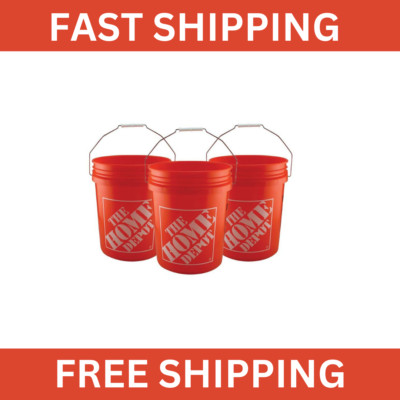 5 GALLON All Purpose Plastic Buckets Homer Pails Paint Utility Job pack ...