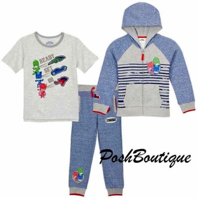 Disney PJ Masks Boys Hoodie Jacket Shirt Pants Outfit Set 3T 4T 5T 5 6 ...