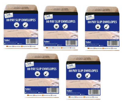 5 x 80 Packet Pay Slip Self Adhesive Cash Salary Dinner Money Gummed ...