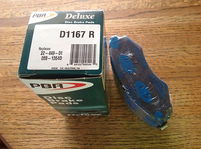 PBR Disc Brake Pads D1167R Original Deluxe High Performance 088-1364D ...