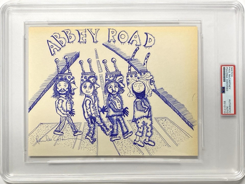 Paul McCartney Signed Sketch By Beatles Abbey Road Photographer lain ...