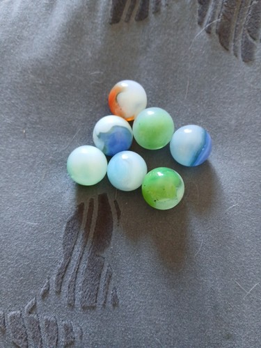 Vintage Akro Agate Moss Patch Marbles Lot Of 7 | eBay