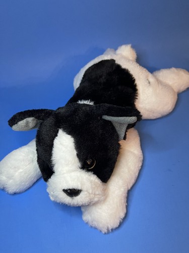 fao schwarz dog plush-black n white Boston terrier dog 12 in stuffed ...