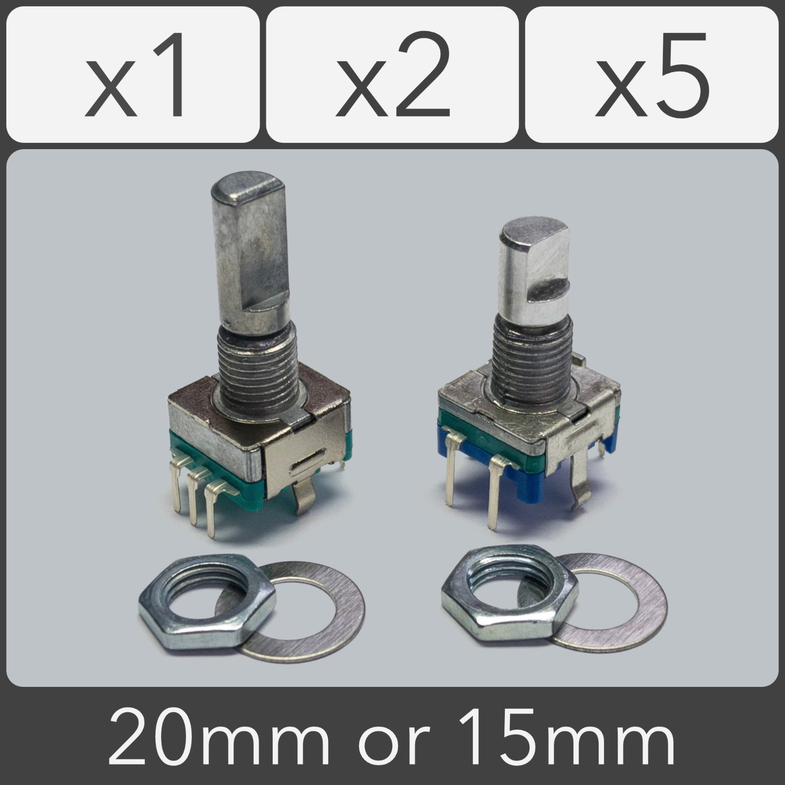 Rotary Encoder (Top Clickable) Switch D Shaft EC11 5 pin 15mm 20mm ...