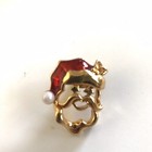 Small Santa Claus Pin Christmas Starry Eyes Face Tac GOLDTONE Pin J6393 ...