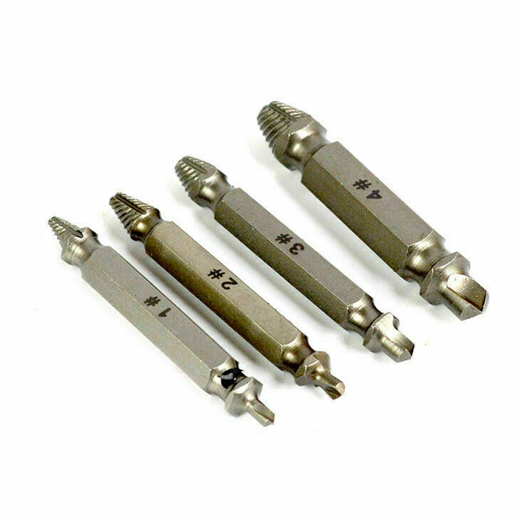 4PCS Set Speed Out Screw Extractor Drill Bits Tool Broken Damaged Bolt ...