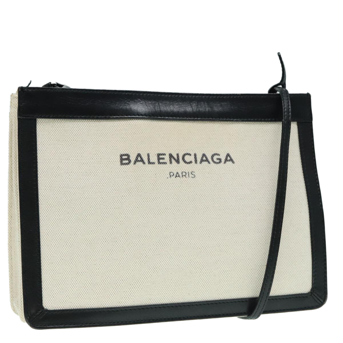 BALENCIAGA Shoulder Bag Canvas Black White 339937 Auth BALENCIAGA Shoulder Bag Canvas Black White 339937 Auth